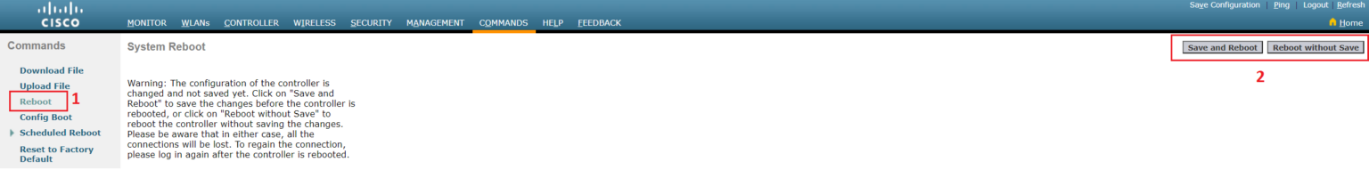 Reboot or Restart Cisco WLC and Access Points - CLI & GUI - edledge